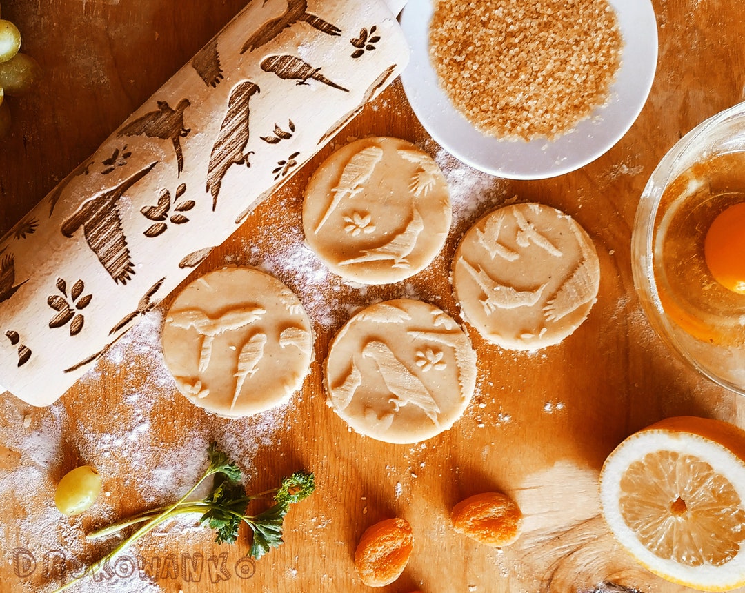 Parrot Budgie Cockatiel Rolling Pin Embossed, Cookies, Cookie, Roller ...