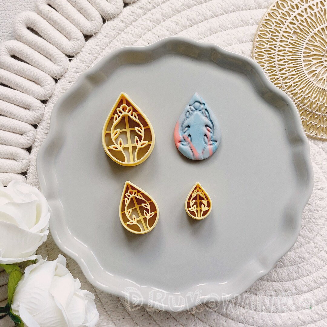 Drop Water Droplet Decorative Tear 5 Polymer Clay Cutter for Earring ...