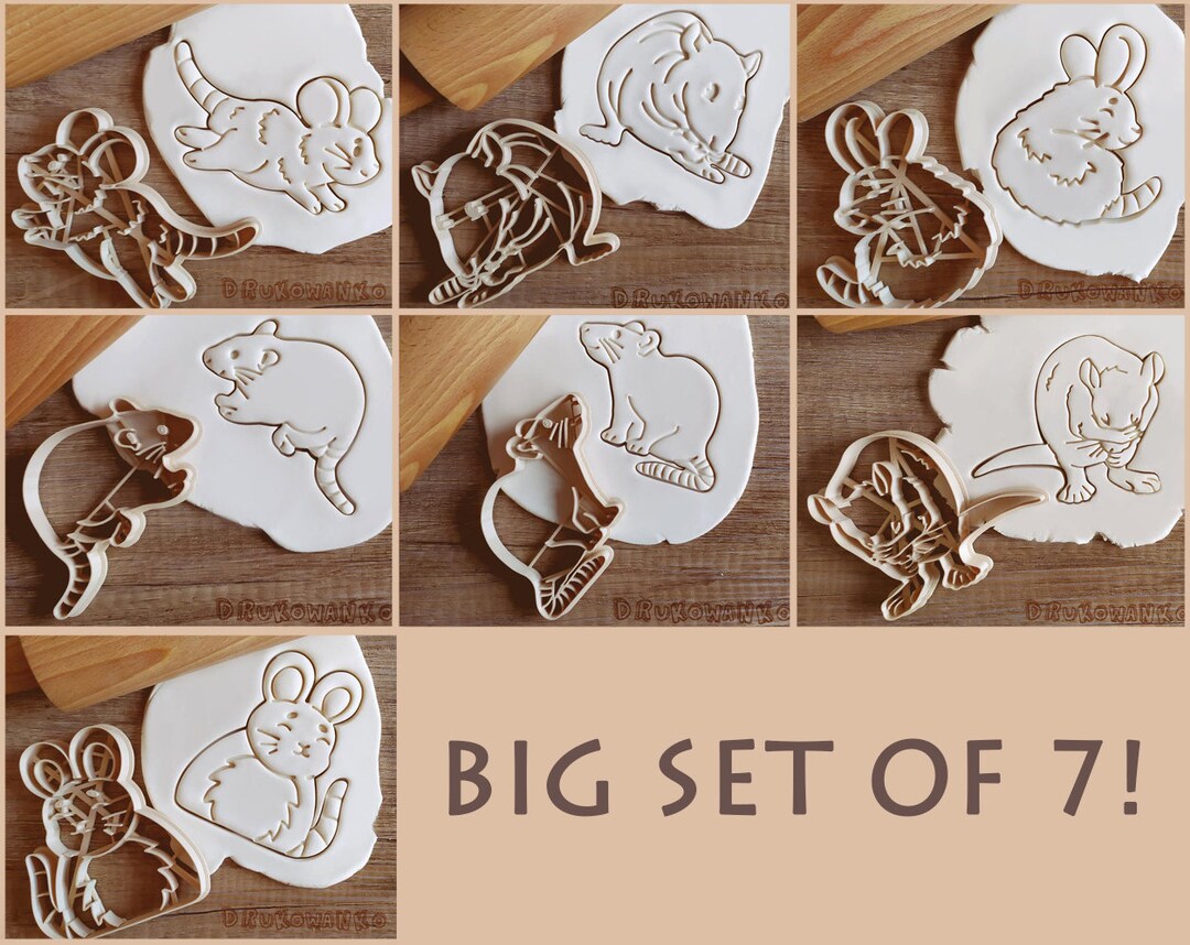 BIG SET OF 7 Promo Rats Rat Rodent Cookie Cutter Pastry Fondant Dough ...