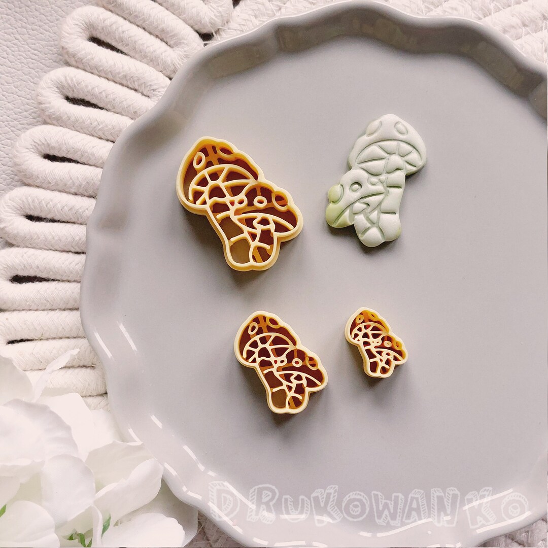 Mushroom Forest Fungus Fungi 2 Polymer Clay Cutter for Earring Jewelry ...