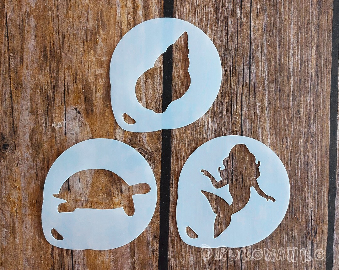 Turtle Mermaid Siren Shell Seashell Ocean Sea Creature - Stencil Mylar ...