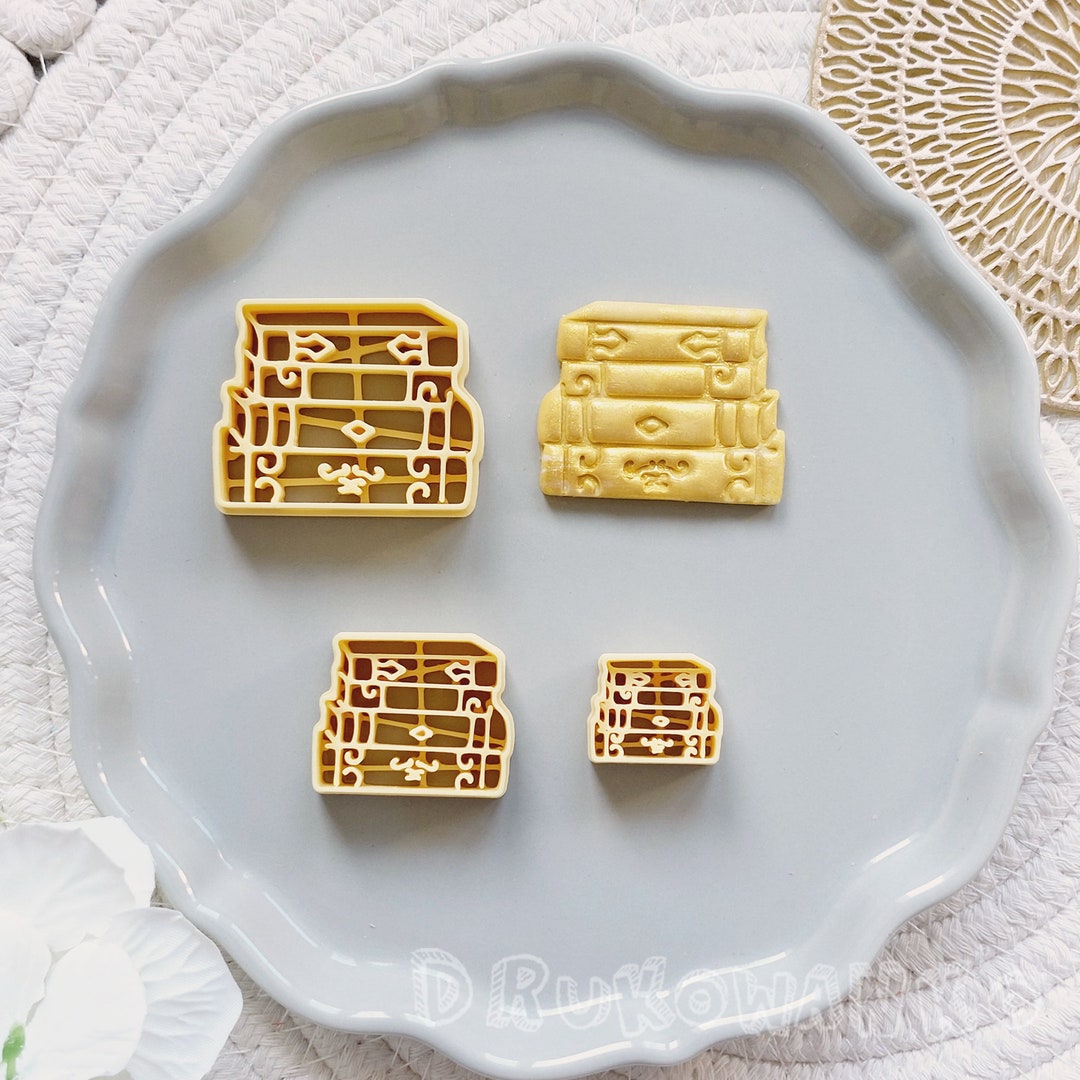 Pile of Books Library Reading Fantasy 3 Polymer Clay Cutter for Earring ...