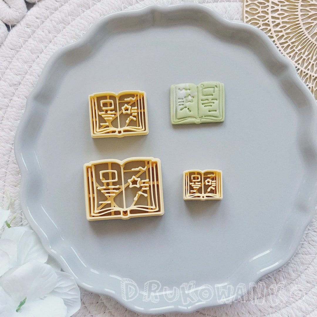 Pile of Books Library Reading Fantasy 4 Polymer Clay Cutter for Earring ...