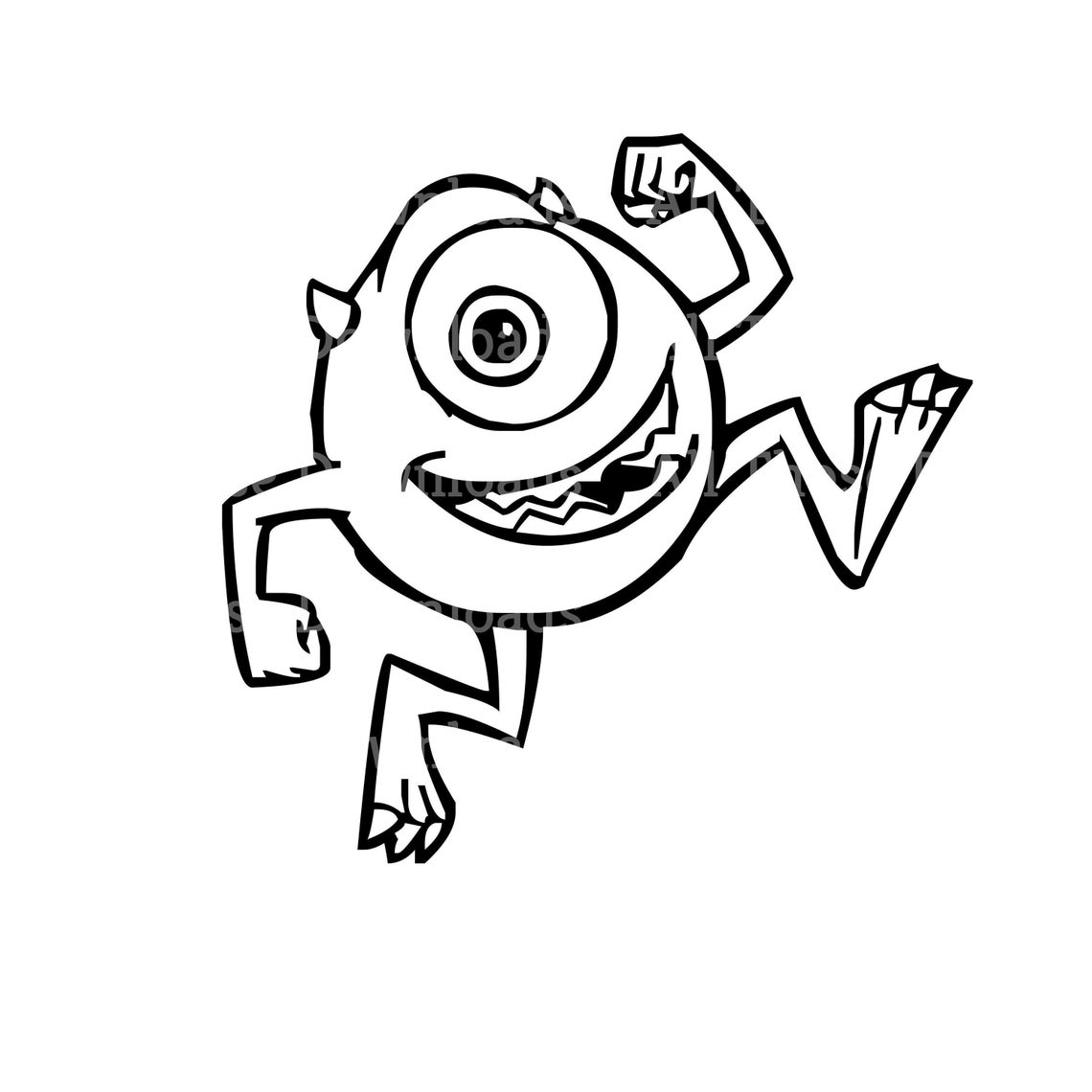 Mike Wazowski Outline Silhouette SVG | Etsy