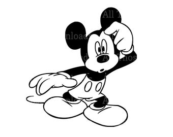 Confused Mickey Mouse Body Silhouette SVG - Etsy