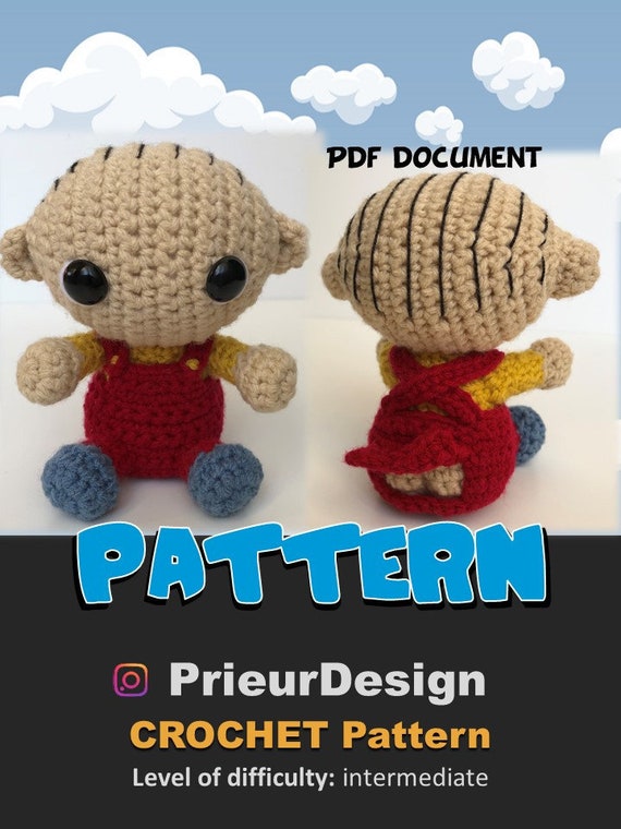 Baby Stewie Griffin Family Guy CROCHET PATTERN Cute Yarn | Etsy