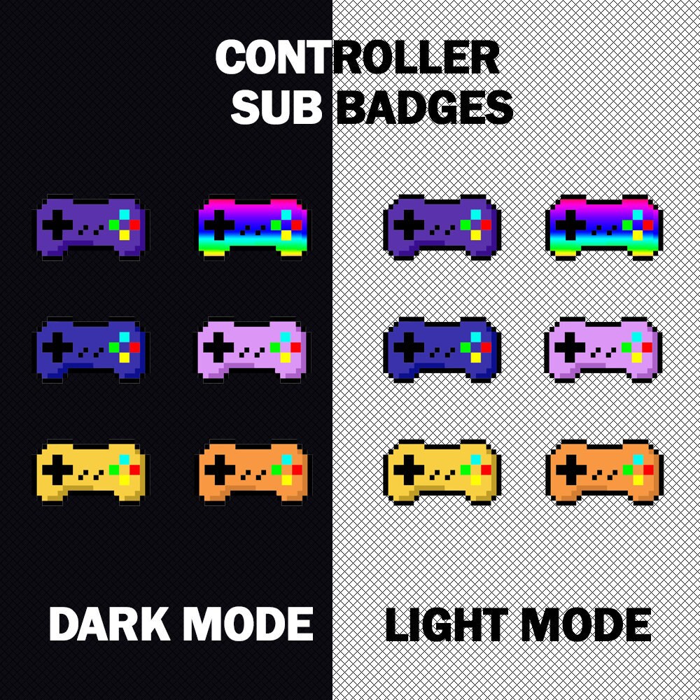 Retro Controller Sub Badges - Etsy