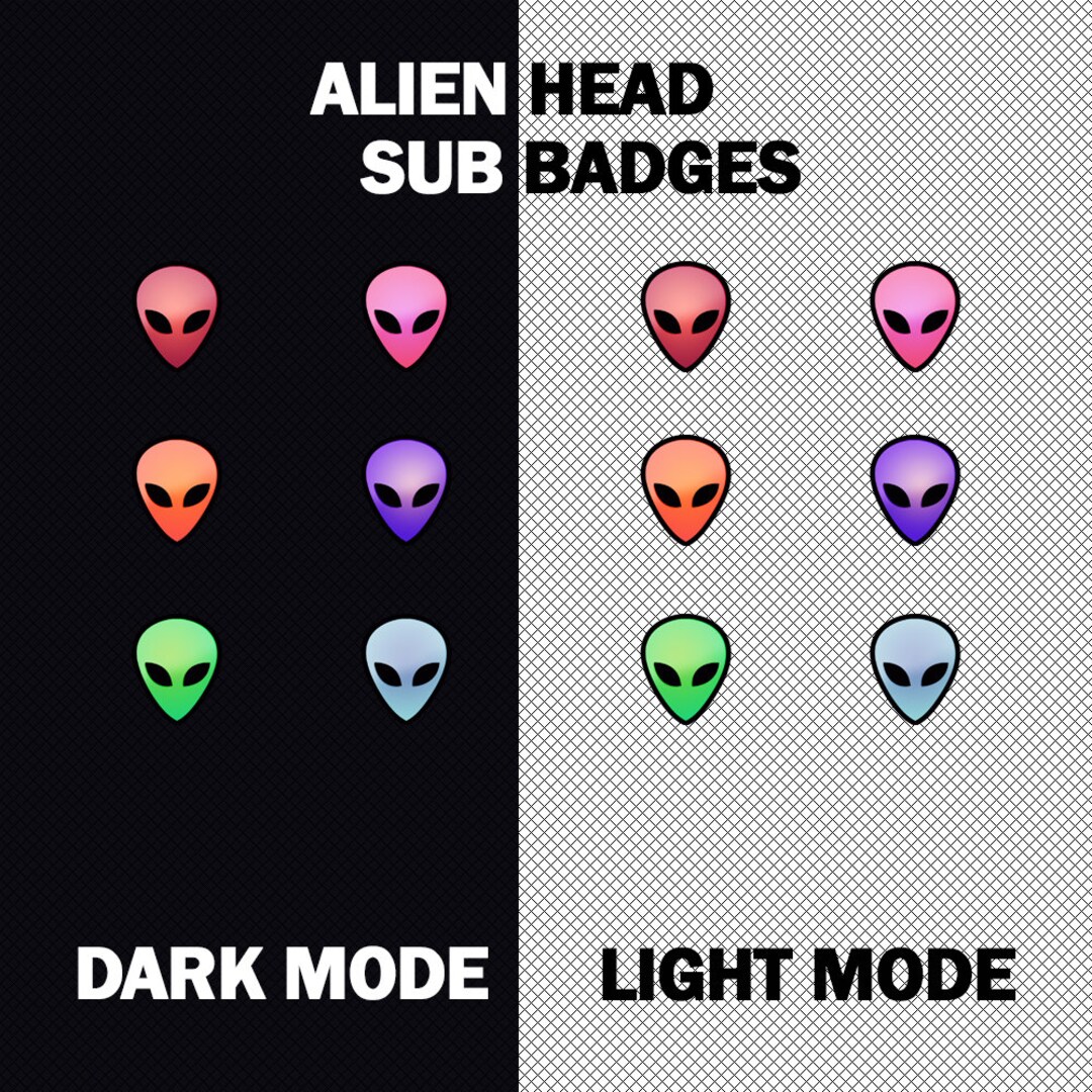 Alien Head Twitch Sub Badges - Etsy