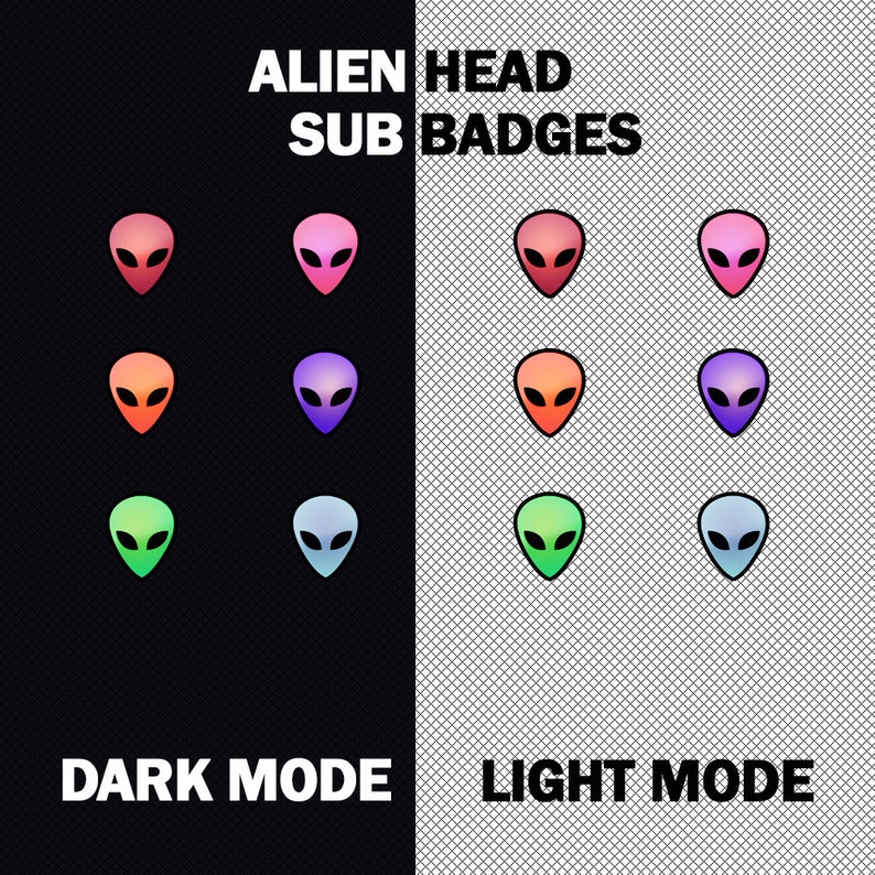 Alien Head Twitch Sub Badges - Etsy