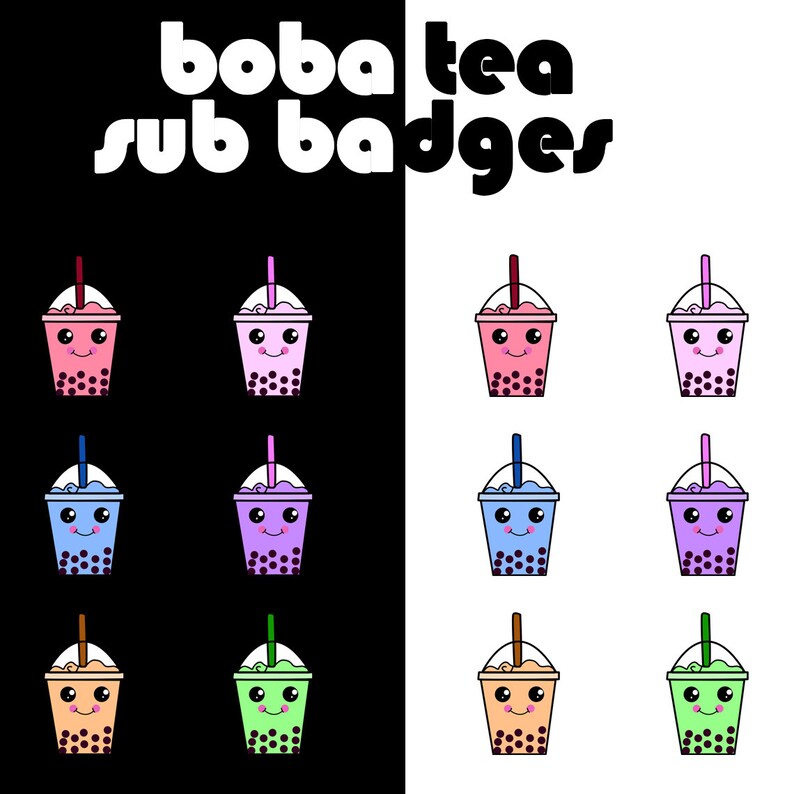 Boba Tea Twitch Sub Badges - Etsy