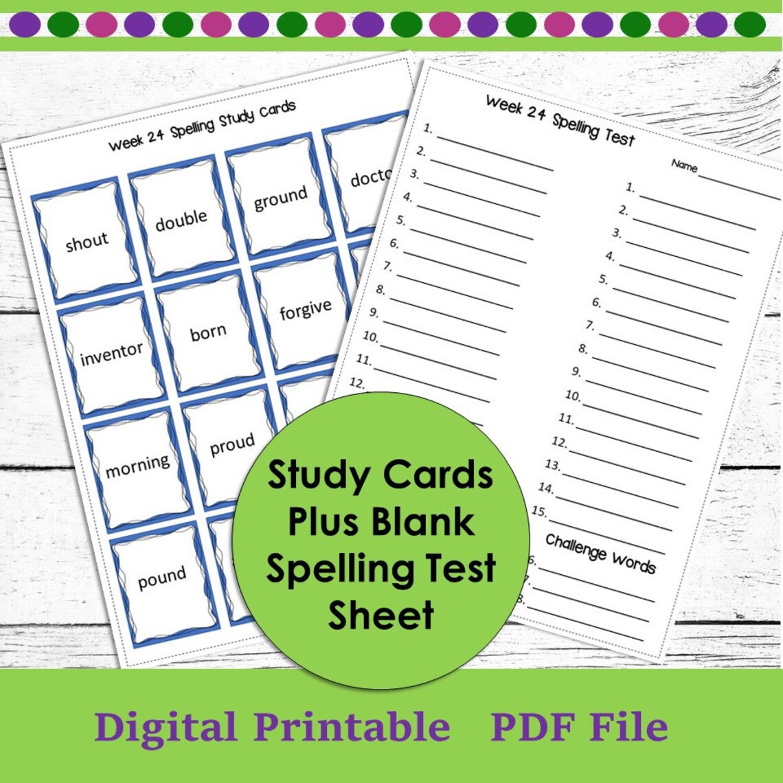 3rd Grade Spelling Worksheets/ 6 Weeks of Spelling Lists/ Spelling ...