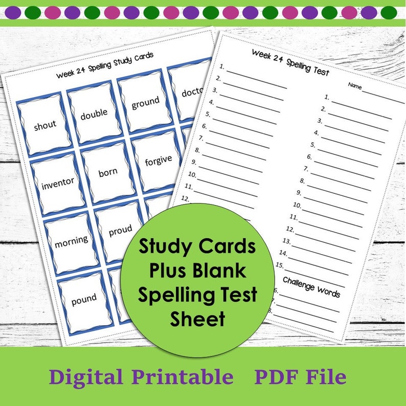 3rd Grade Spelling Worksheets/ 6 Weeks of Spelling Lists/ Spelling ...