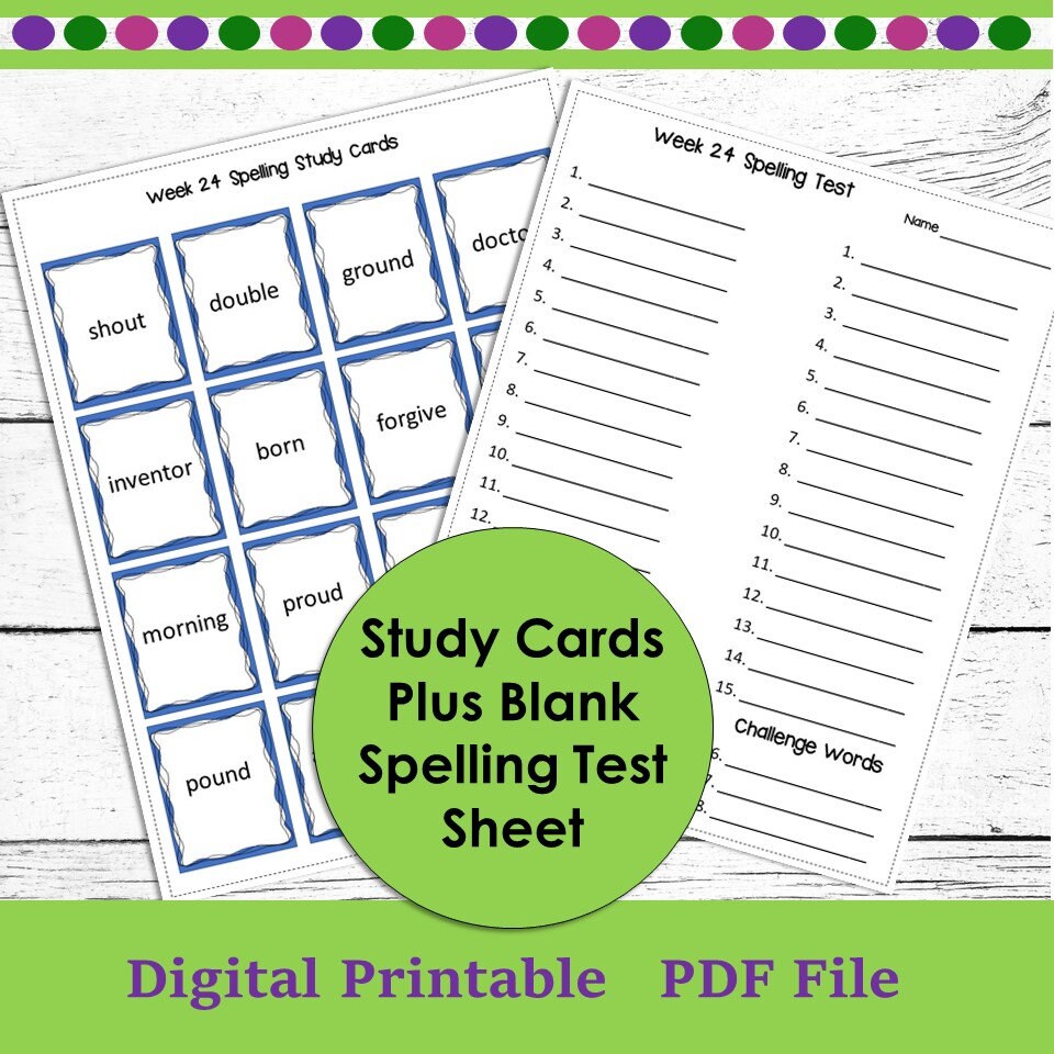3rd Grade Spelling Worksheets/ 6 Weeks of Spelling Lists/ Spelling ...