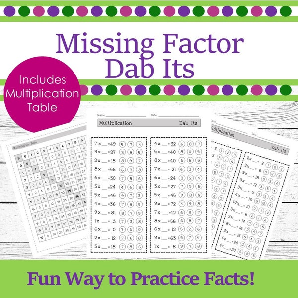 Multiplication Worksheet - Etsy