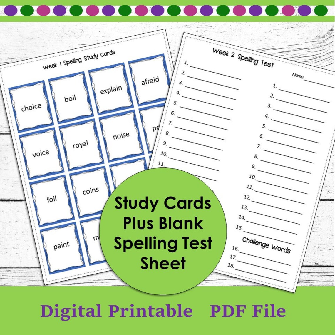 3rd Grade Spelling Worksheets: 6 Weeks of Activities (digital Download ...