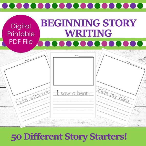 Preschool Beginning Story Writing Printables/writing Practice - Etsy