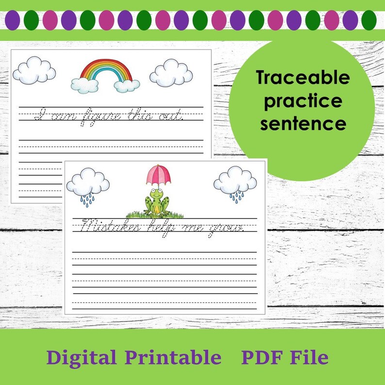 Handwriting Cursive Practice Worksheets/homeschool Handwriting Practice ...