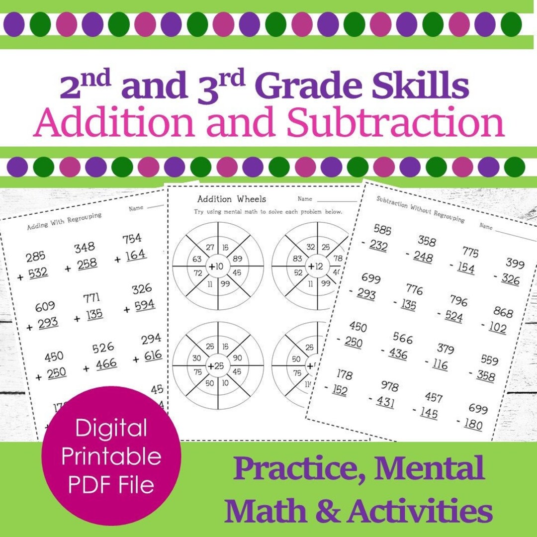 Addition and Subtraction Printable Worksheets/activities for Addition ...