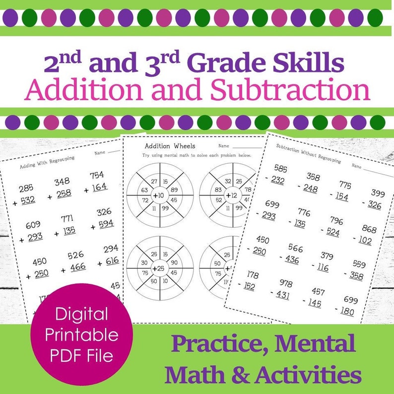 Addition and Subtraction Printable Worksheets/activities for Addition ...