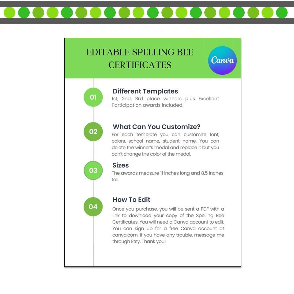 Editable Spelling Bee Award Certificate: Printable Winner Template ...