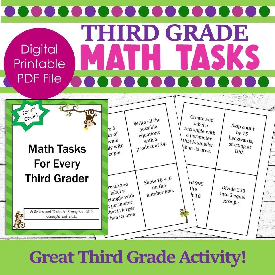 Third Grade Math Task Cards/activities for Third Grade Math/what Every ...