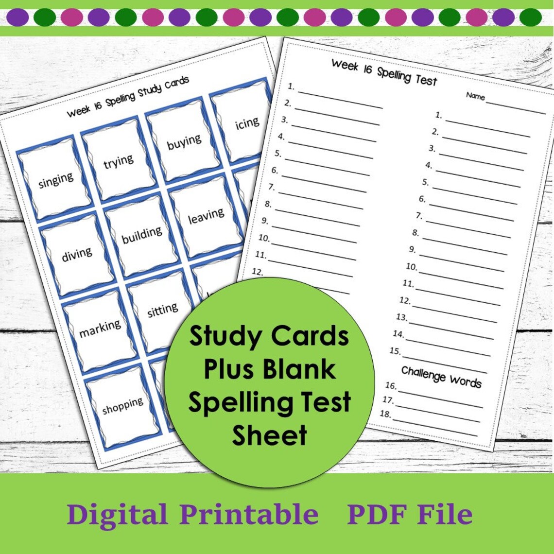 3rd Grade Spelling Worksheets/ 6 Weeks of Spelling Lists Activities ...