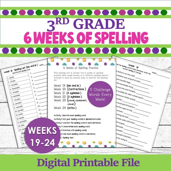 3rd Grade Spelling Words