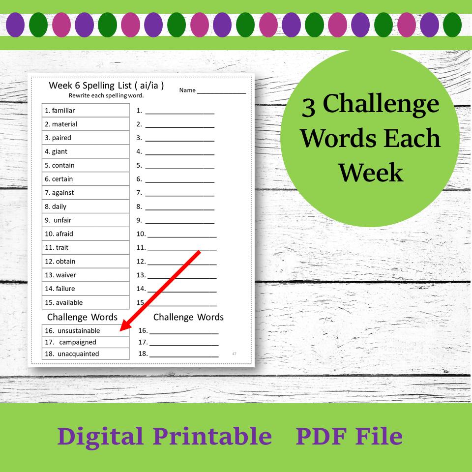 4th Grade Spelling Worksheets: 6 Weeks of Activities (digital Download ...