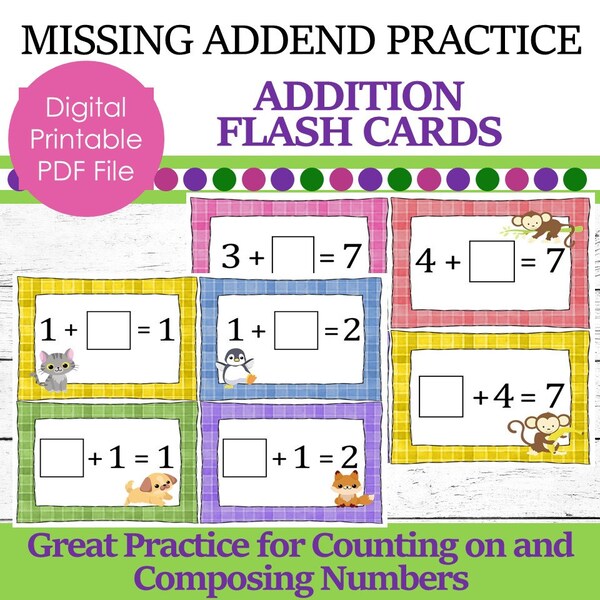 Math Facts Flash Cards - Etsy