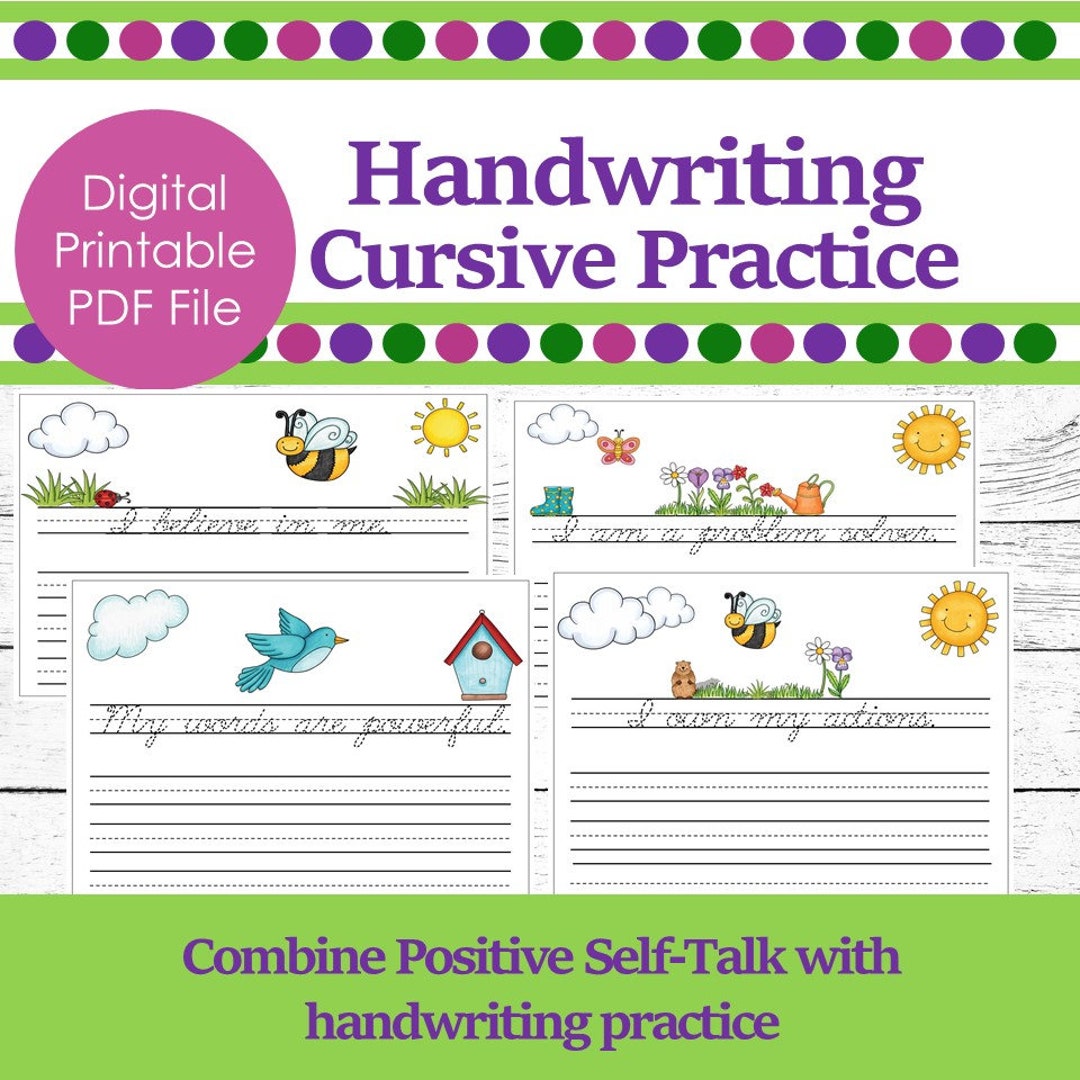 Handwriting Cursive Practice Worksheets/homeschool Handwriting Practice ...