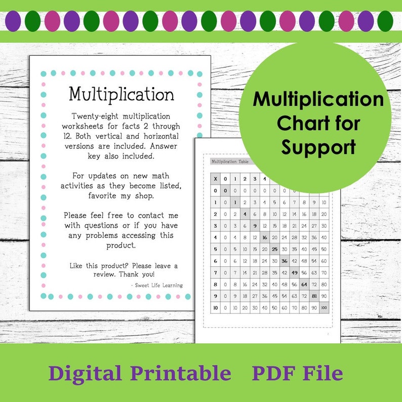 Multiplication Worksheets/facts 2-12/fun Math/multiplication Practice ...