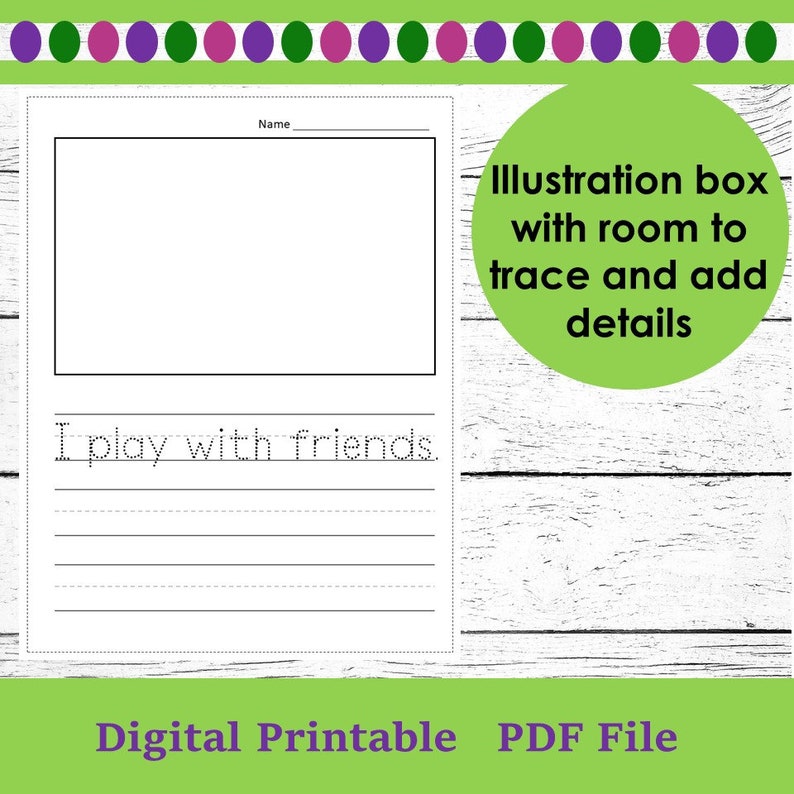 Preschool Beginning Story Writing Printables/writing Practice - Etsy