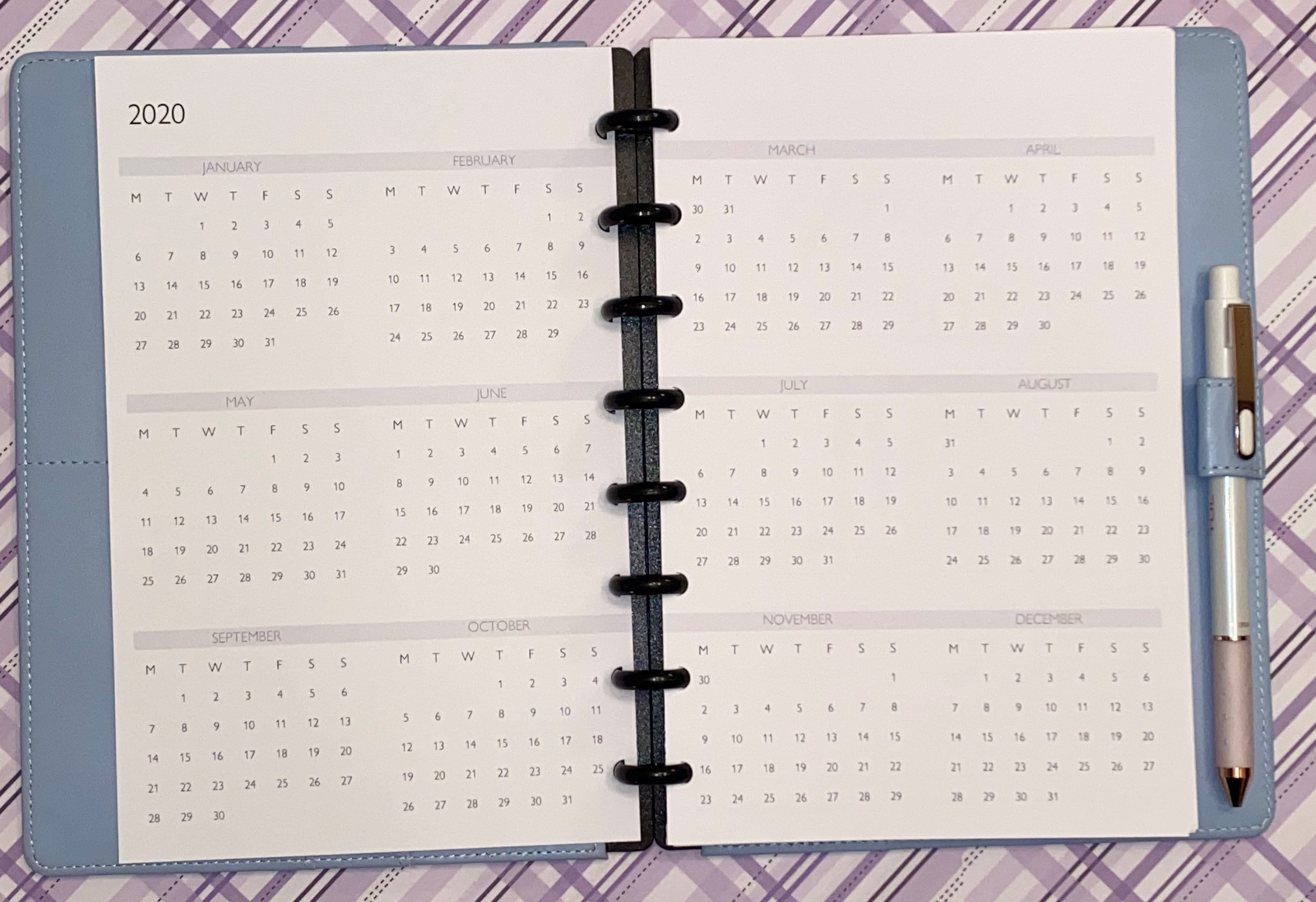 Weekly Disc-bound Calendar Printed Refill / Lavender - Etsy