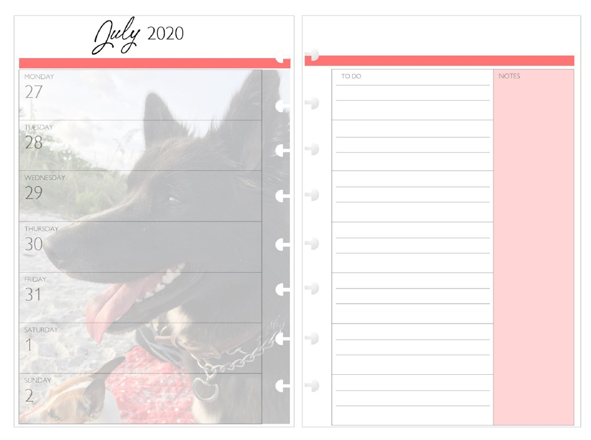 Weekly Disc-bound Calendar Printed Refill / Jarvis (custom Dates) - Etsy