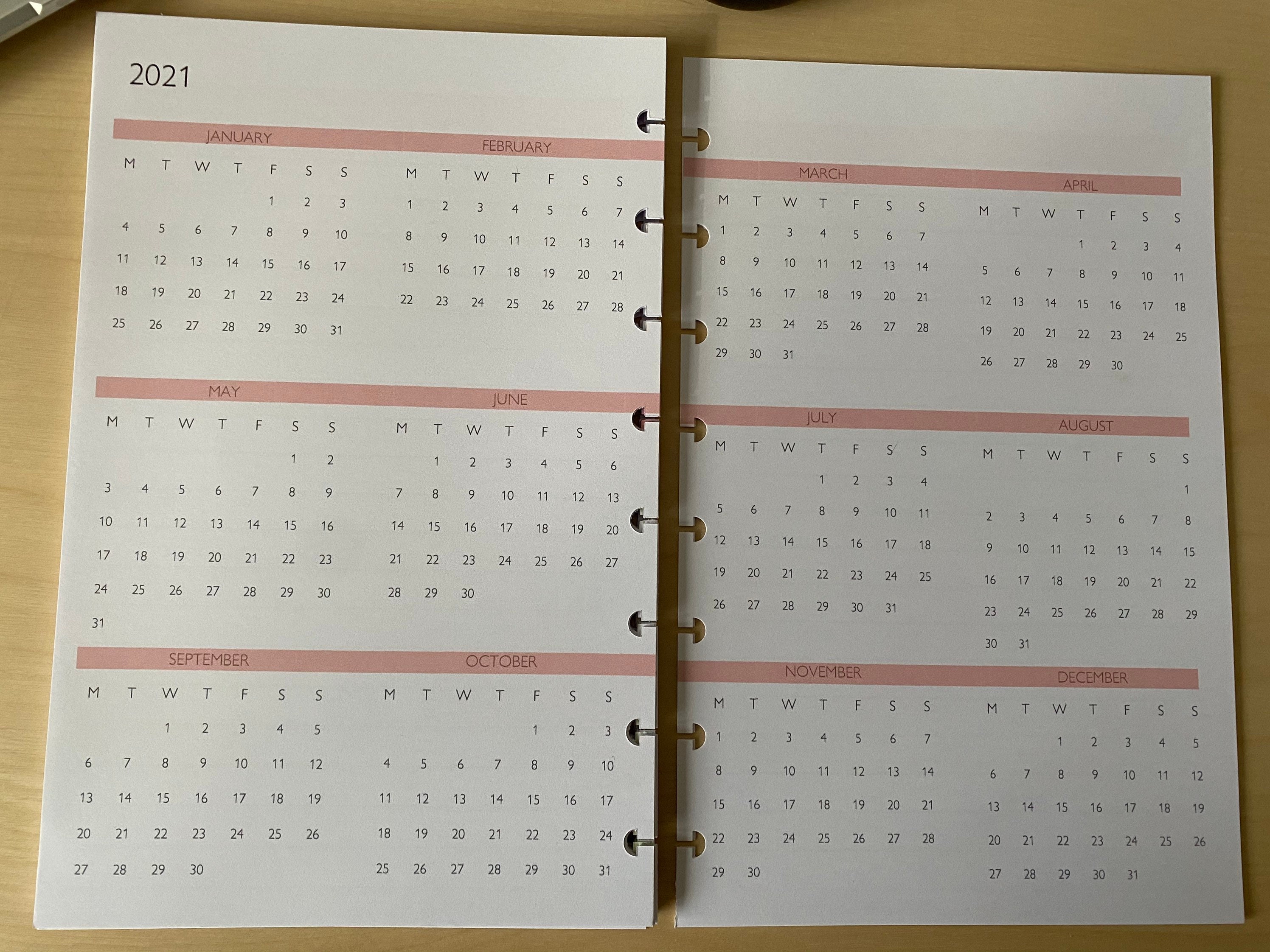 Monthly Combo Disc-bound Printed Calendar Refill & to Do Lists (other ...