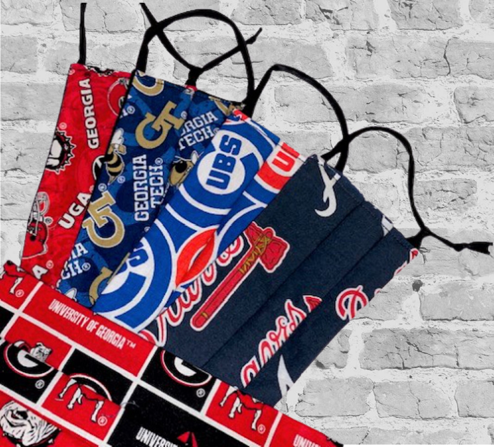 Sports Team Face Masks / 2 Layer Reversible / Adjustable Ear Loops ...
