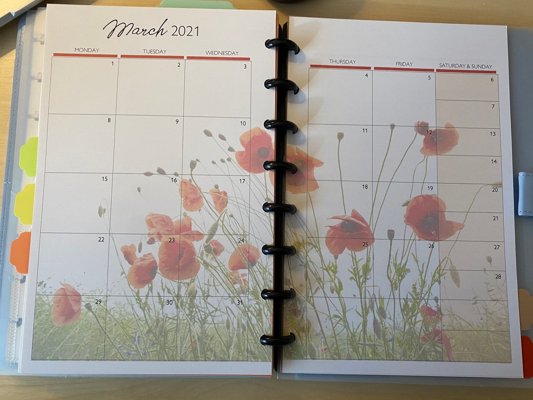 Monthly Combo Disc-bound Printed Calendar Refill & to Do Lists (other ...