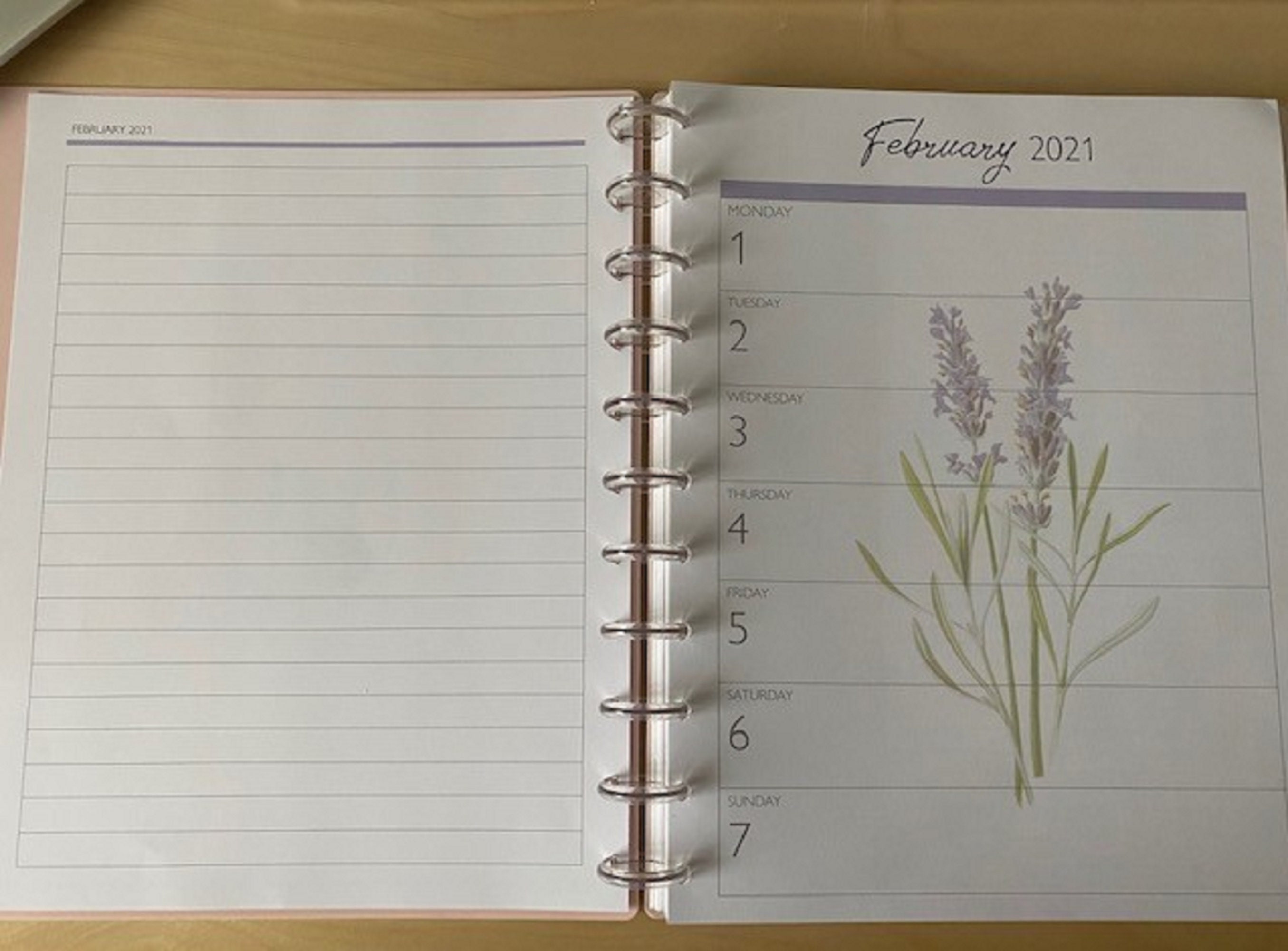 Weekly Disc-bound Calendar Printed Refill / Lavender - Etsy