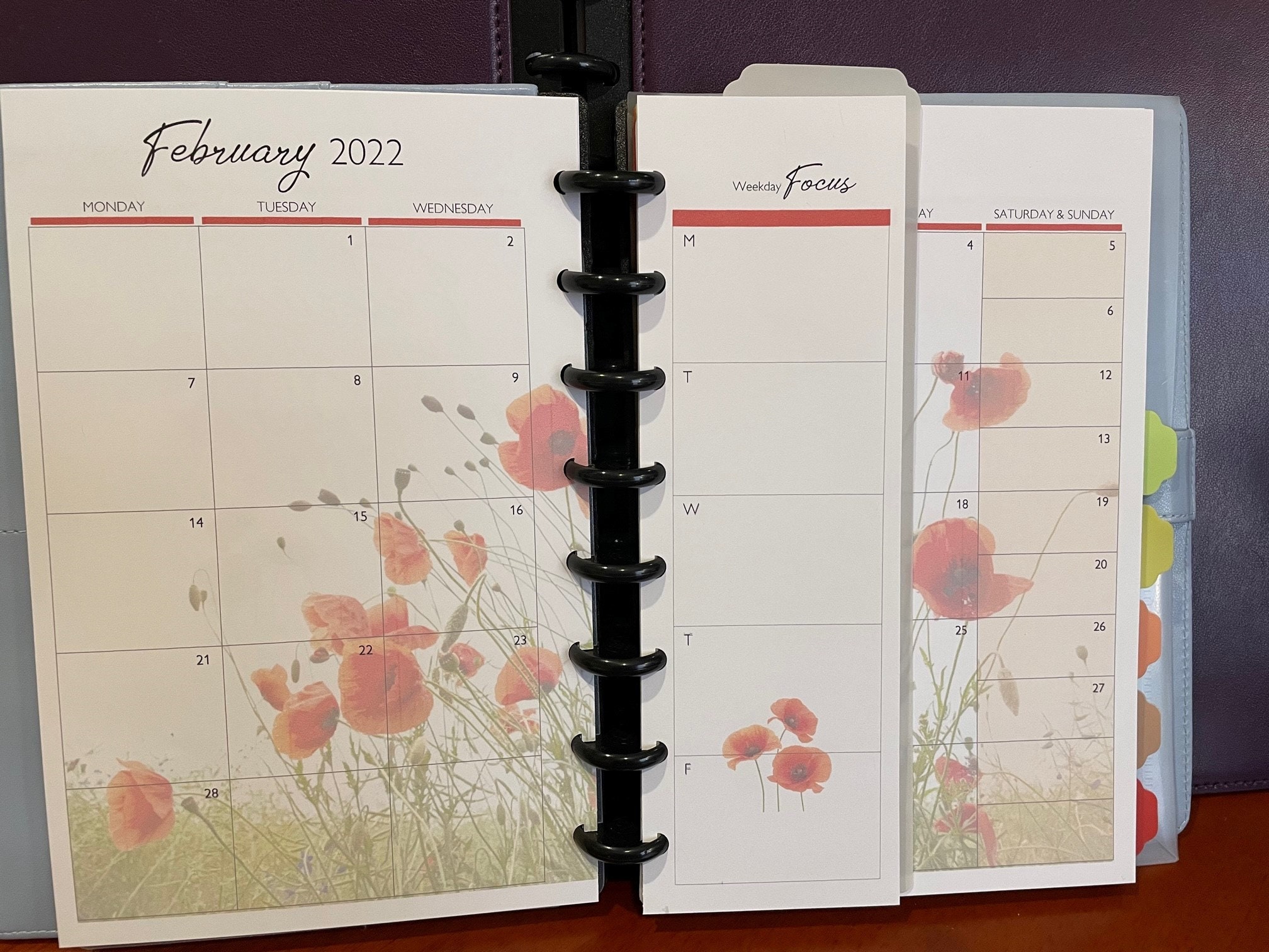 Weekday Focus Slim/half Pages for Disc-bound Planners / Calendars - Etsy