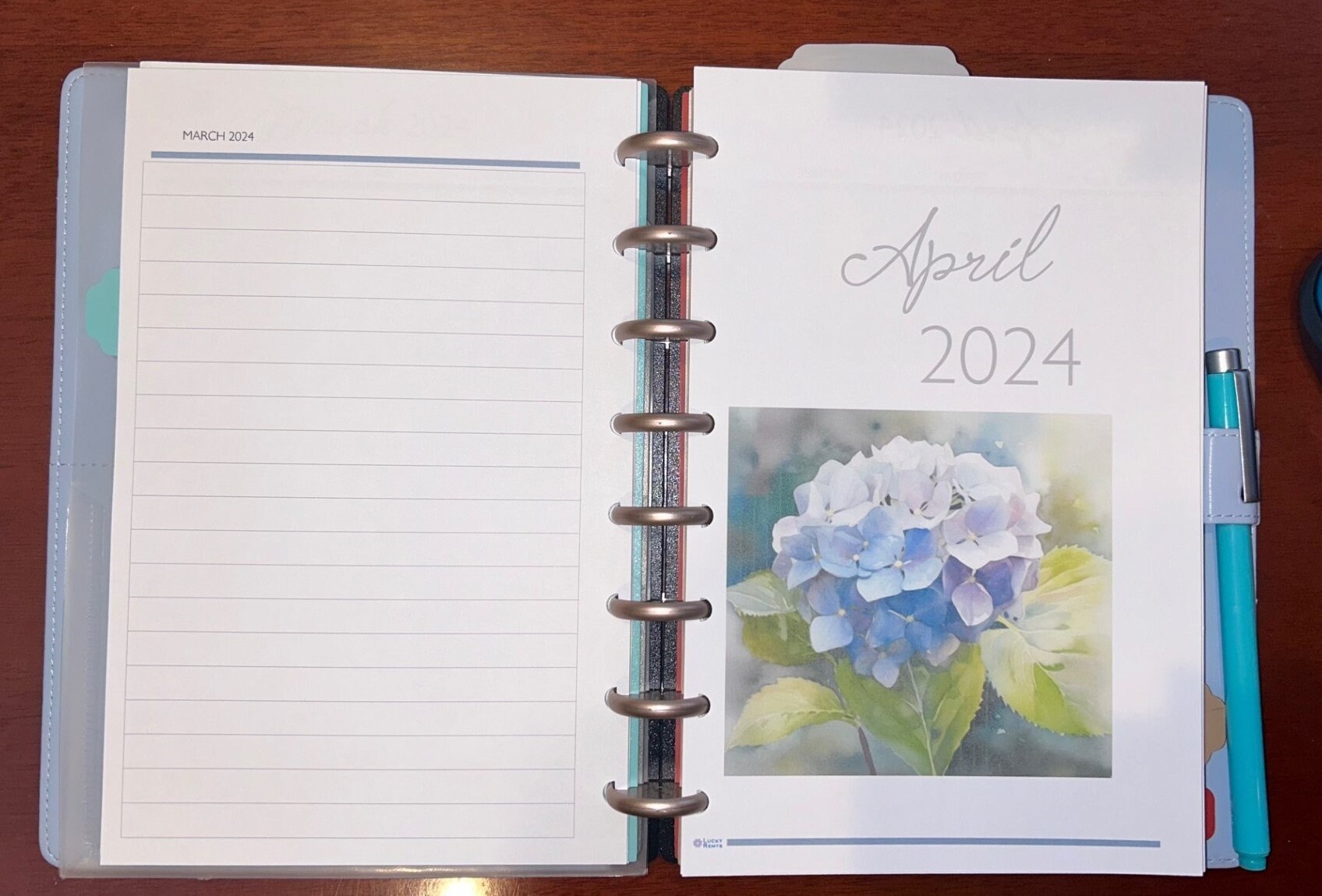 Monthly Disc-bound Printed Calendar Refill (custom Date Options) and ...