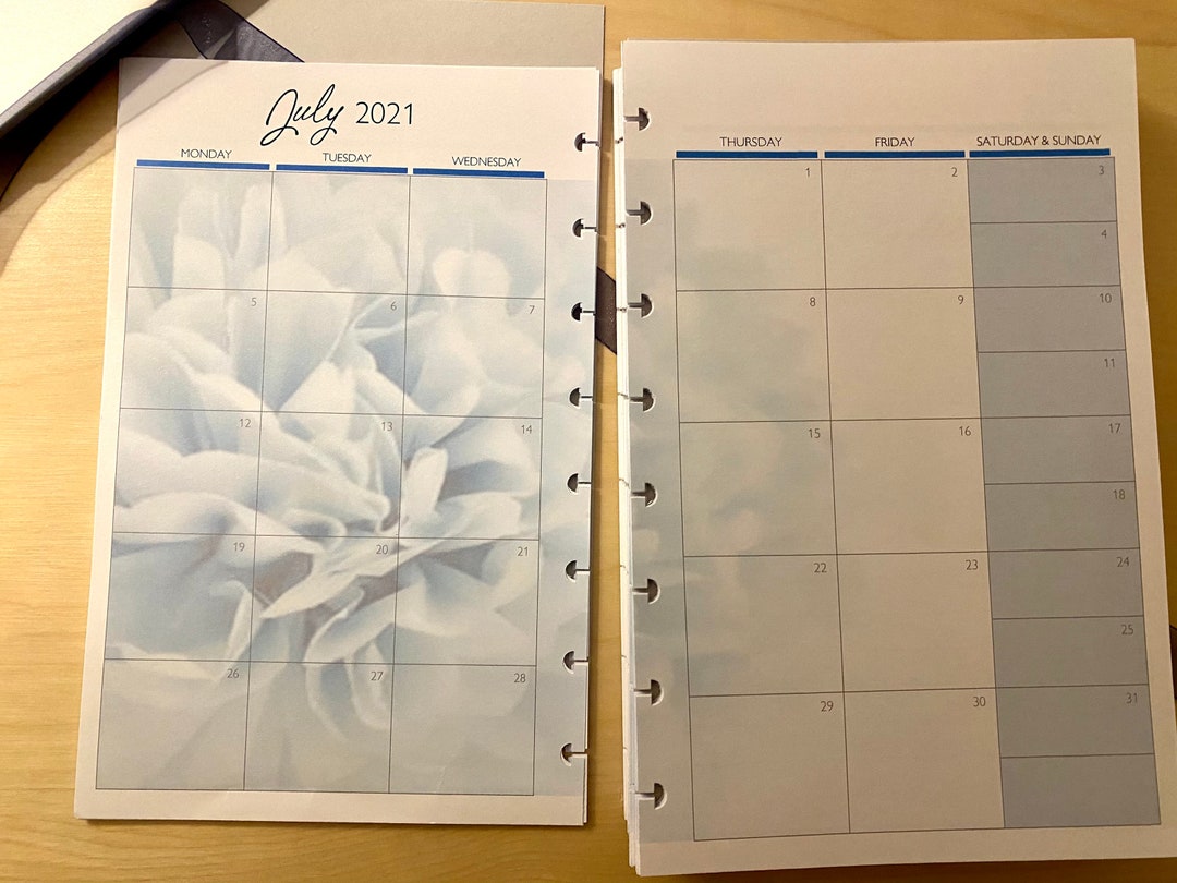 Monthly Combo Disc-bound Printed Calendar Refill & to Do Lists ...