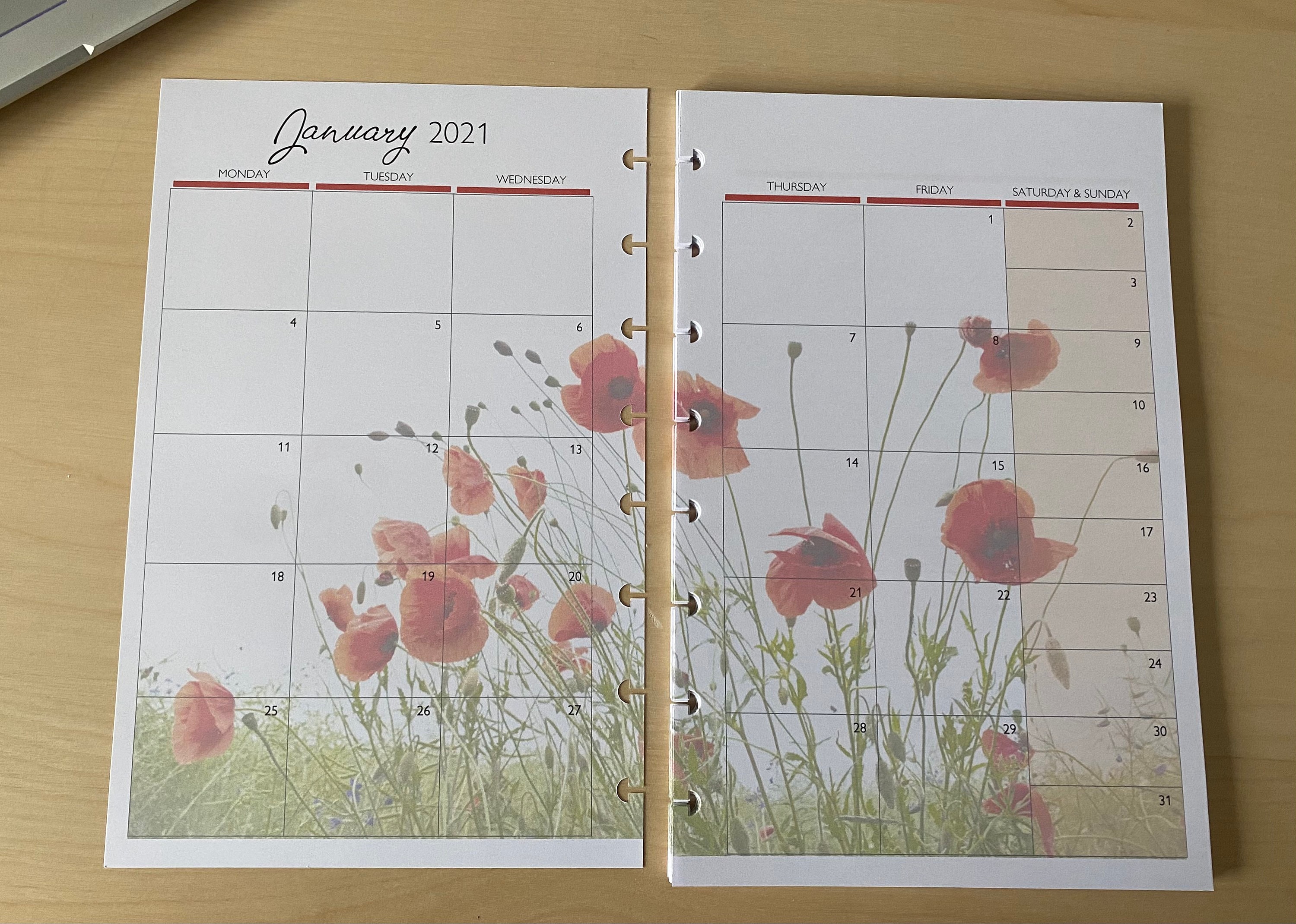 Monthly Combo Disc-bound Printed Calendar Refill & to Do Lists (other ...