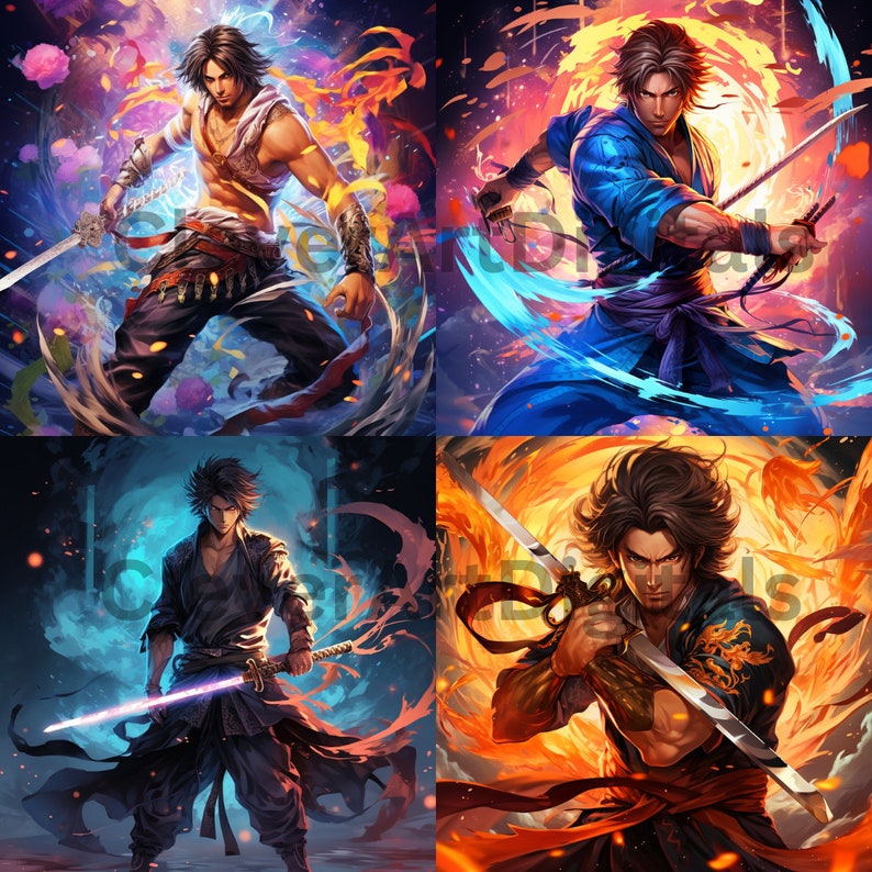 Anime Male Characters W/ Swords, Eye-catching, Generate Anime Character ...