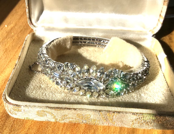 Jewels by Bogoff 1940's Bracelet & Display Case. Rhod… - Gem