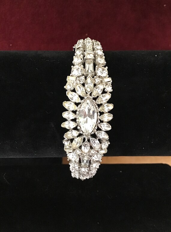 Jewels by Bogoff 1940's Bracelet & Display Case. Rhod… - Gem