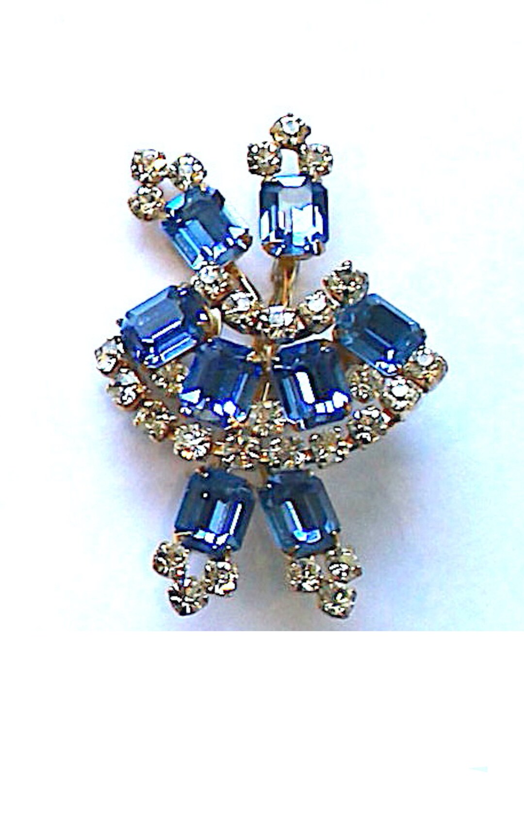 Walter Lampl 1940's Gilded Sterling Brooch / Pendant "aquamarine ...