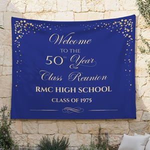 Personalized Class Reunion Banner, Reunion Sign Tapestry, Any Year ...