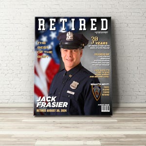 Personalized Photo Retirement CANVAS Print for Policeman, Police Woman ...
