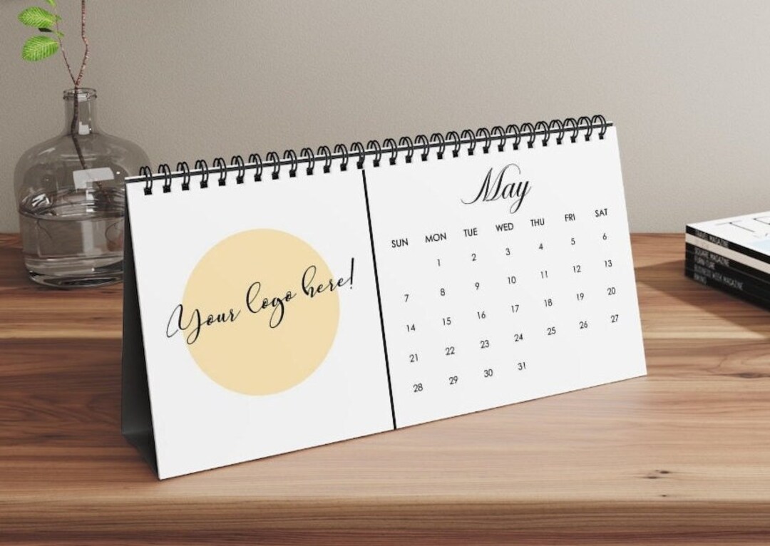 Personalized LOGO or Company Desk Calendar, Custom Swag Gift ...