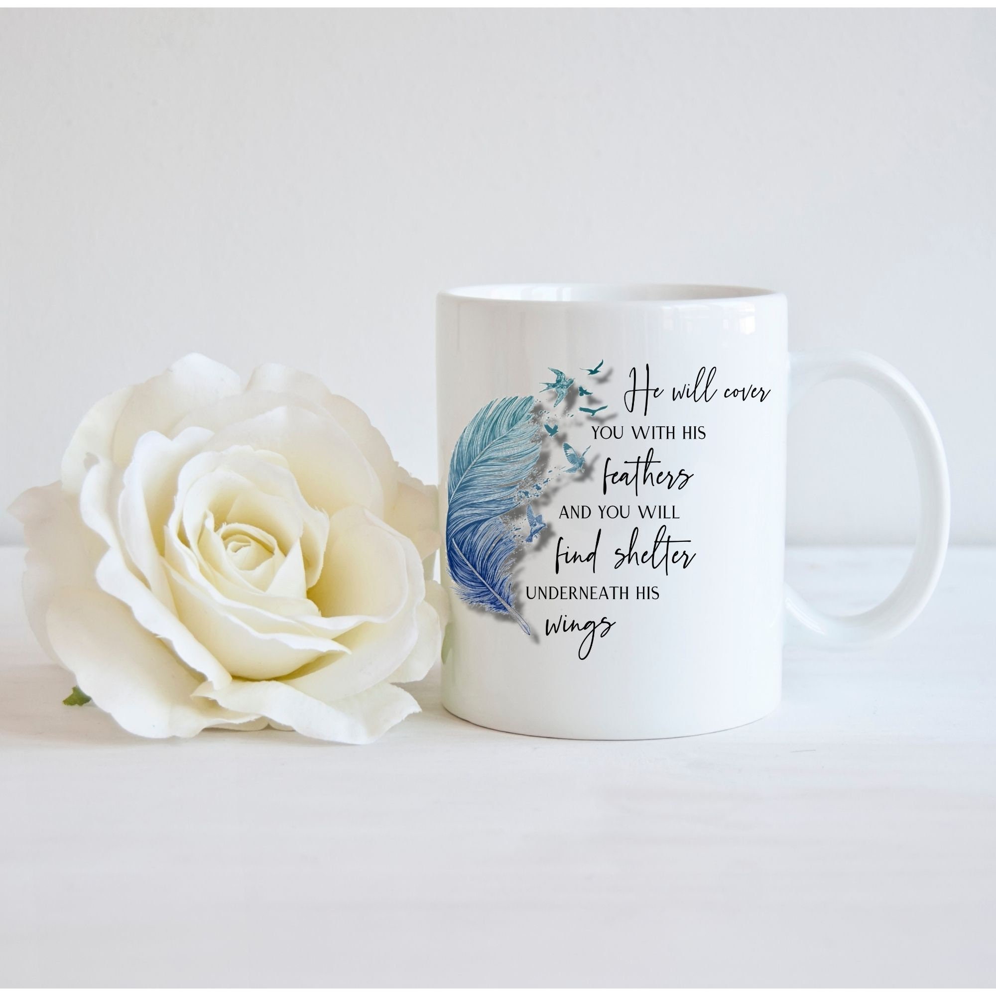 Psalm 91 Mug He Will Cover You With His Feathers - Etsy